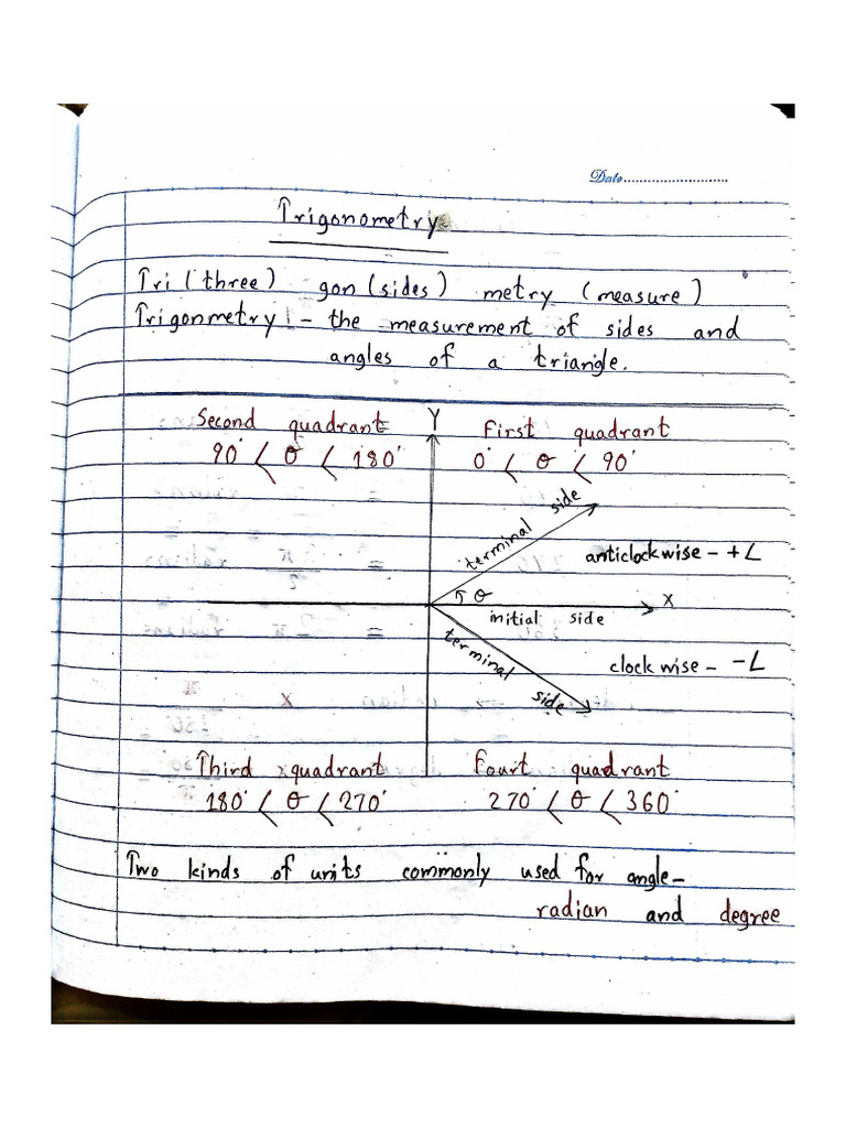 Trigonometry Note by Upgrade It | PDF