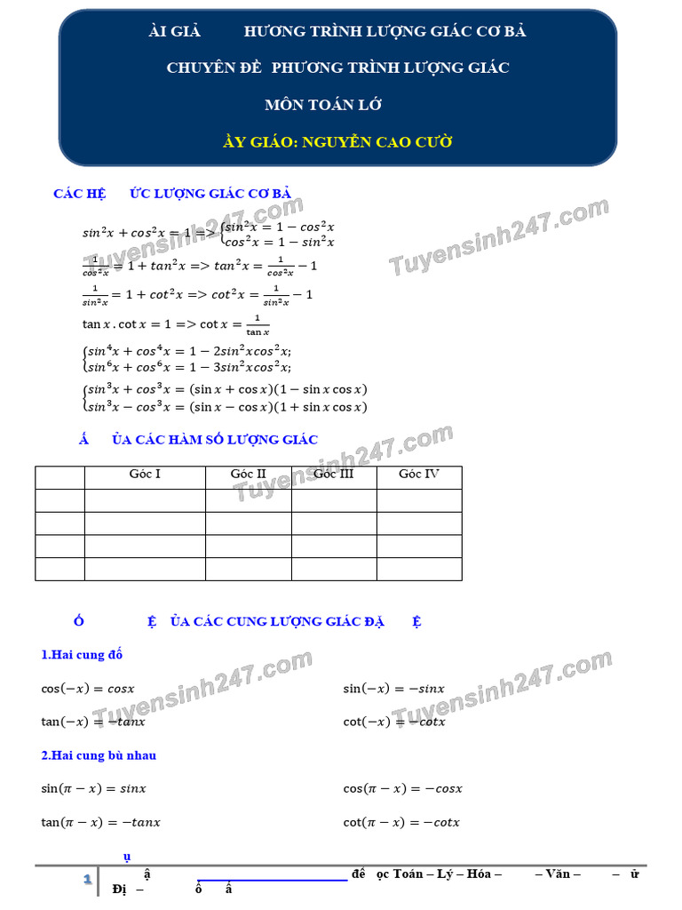 TS247 BG Phuong Trinh Luong Giac Co Ban 23364 1536896606 | PDF