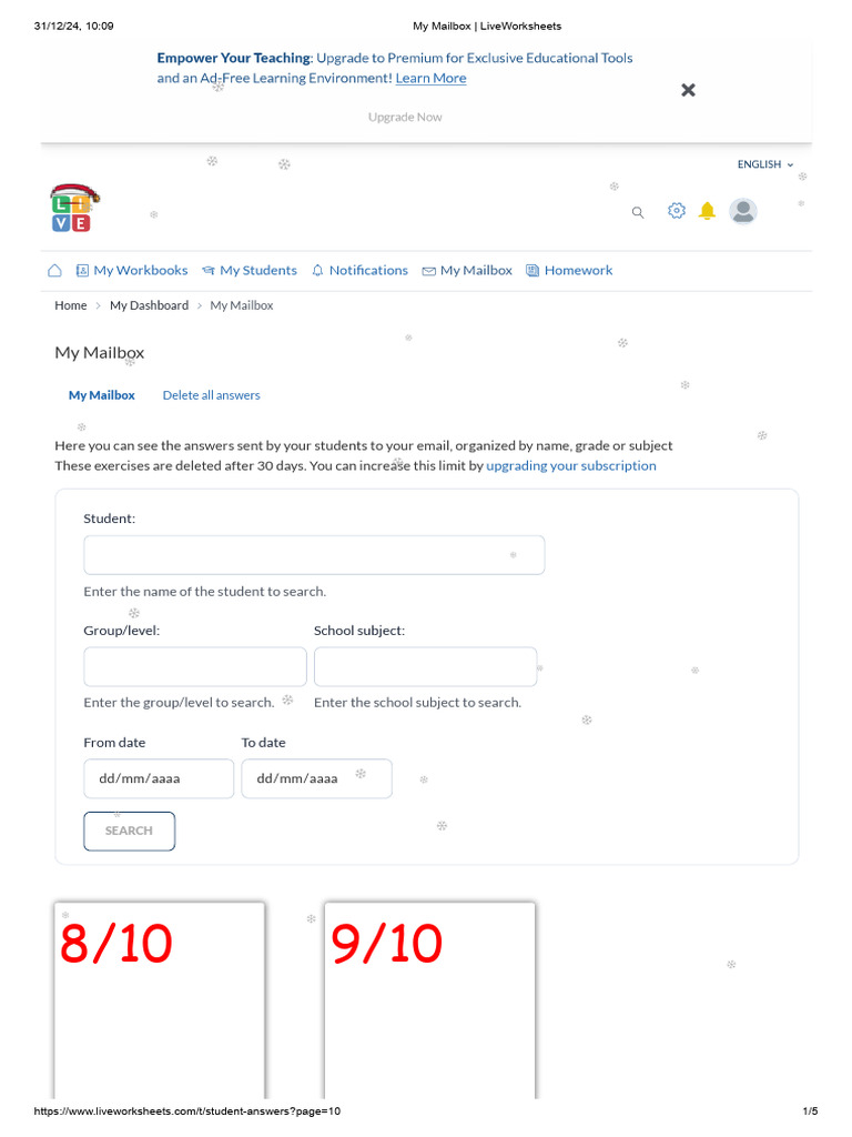 Mailbox for Student Worksheets | PDF