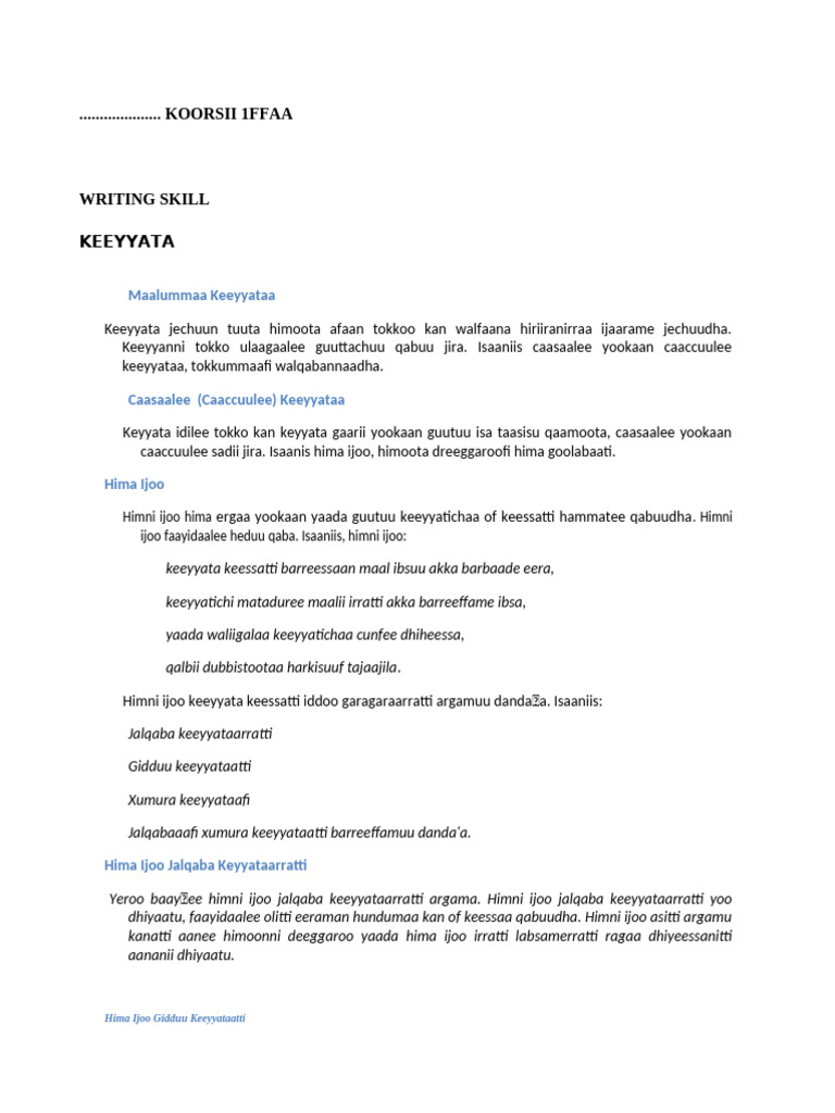 Korsi Exit Exam Hundasa | PDF