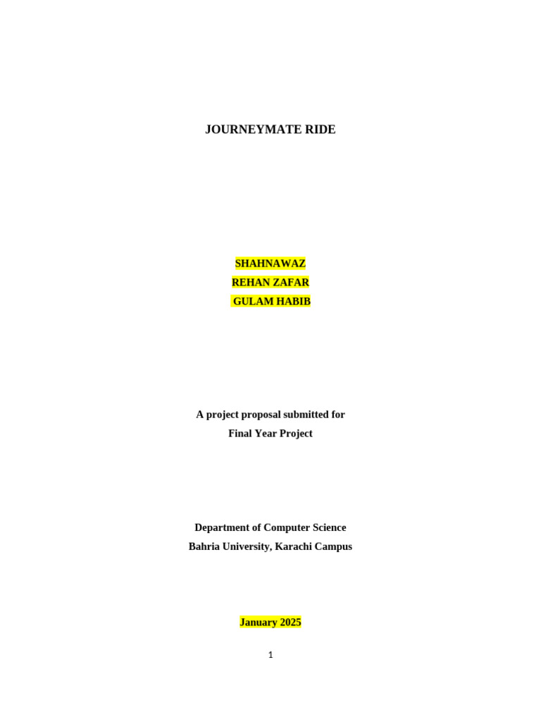 FYP PROPOSAL (Template) ) Annex D | PDF | Transport | Public Transport