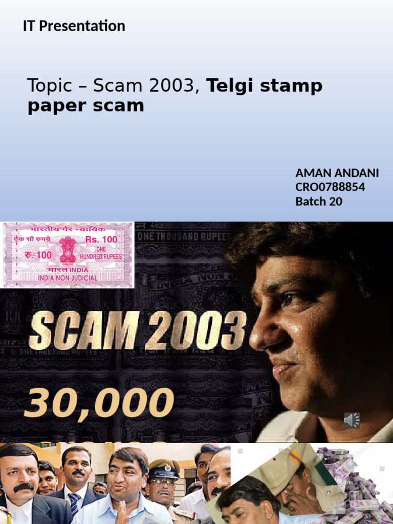 Topic - Scam 2003, Telgi Stamp Paper | PDF | Corruption | Misconduct