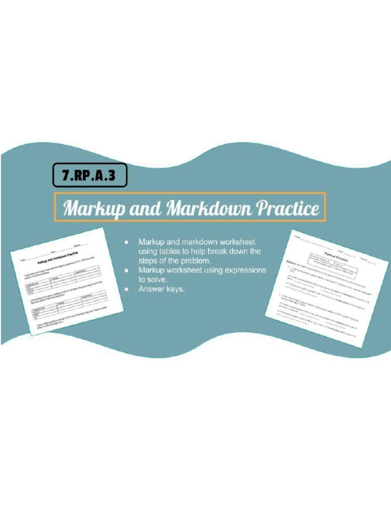 Markup and Markdown Pricing Practice | PDF | List Price | Retail