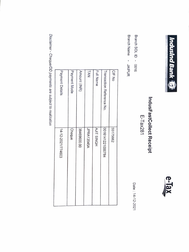 Tax Receipt Done | PDF