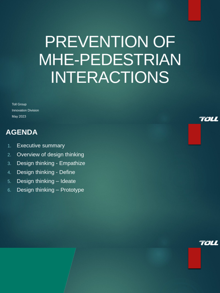 Preventing MHE-Pedestrian Interactions | PDF | Design Thinking | Forklift