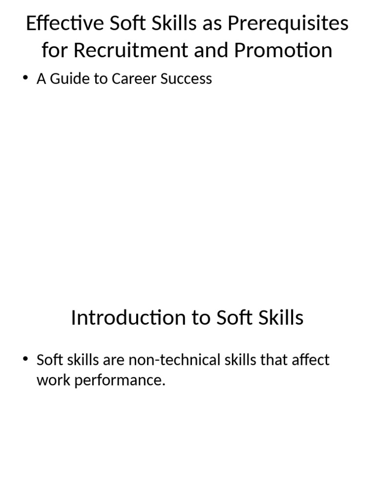 Essential Soft Skills for Career Success | PDF
