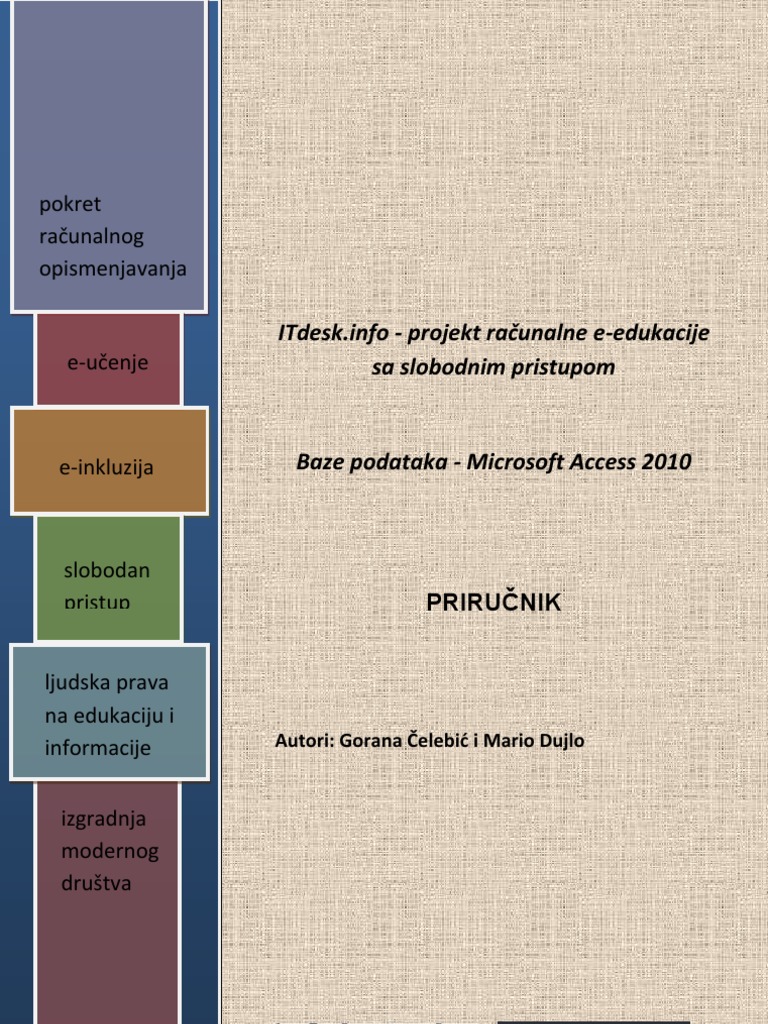 Prirucnik Baze Podataka Microsoft Access 2010 | PDF