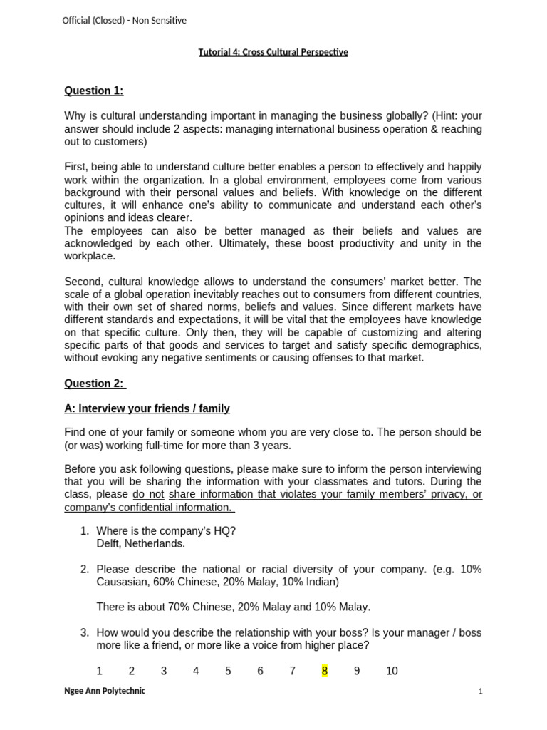 GLB Tutorial 4 - Questions | PDF | Knowledge | Behavioural Sciences