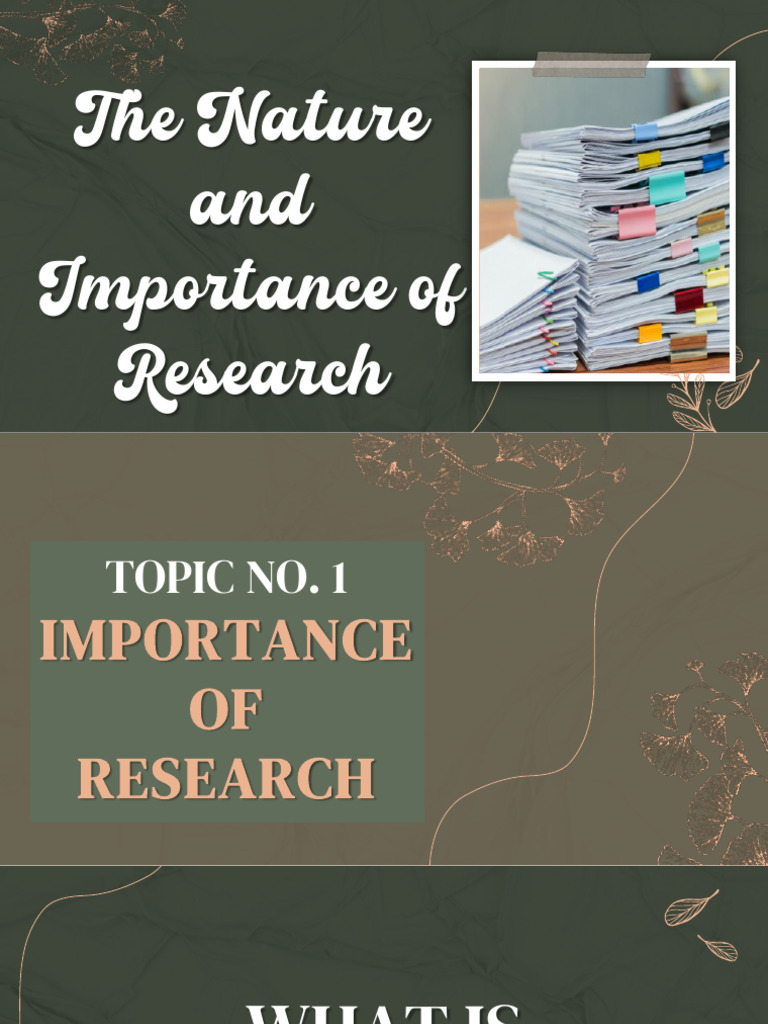 RDL 1nature and Importance of Research 1 | PDF | Science | Cognition