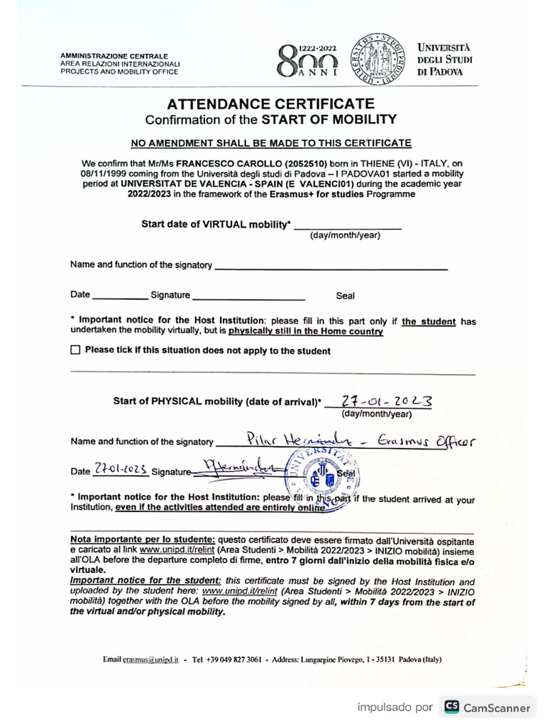 Attendance Certificate | PDF