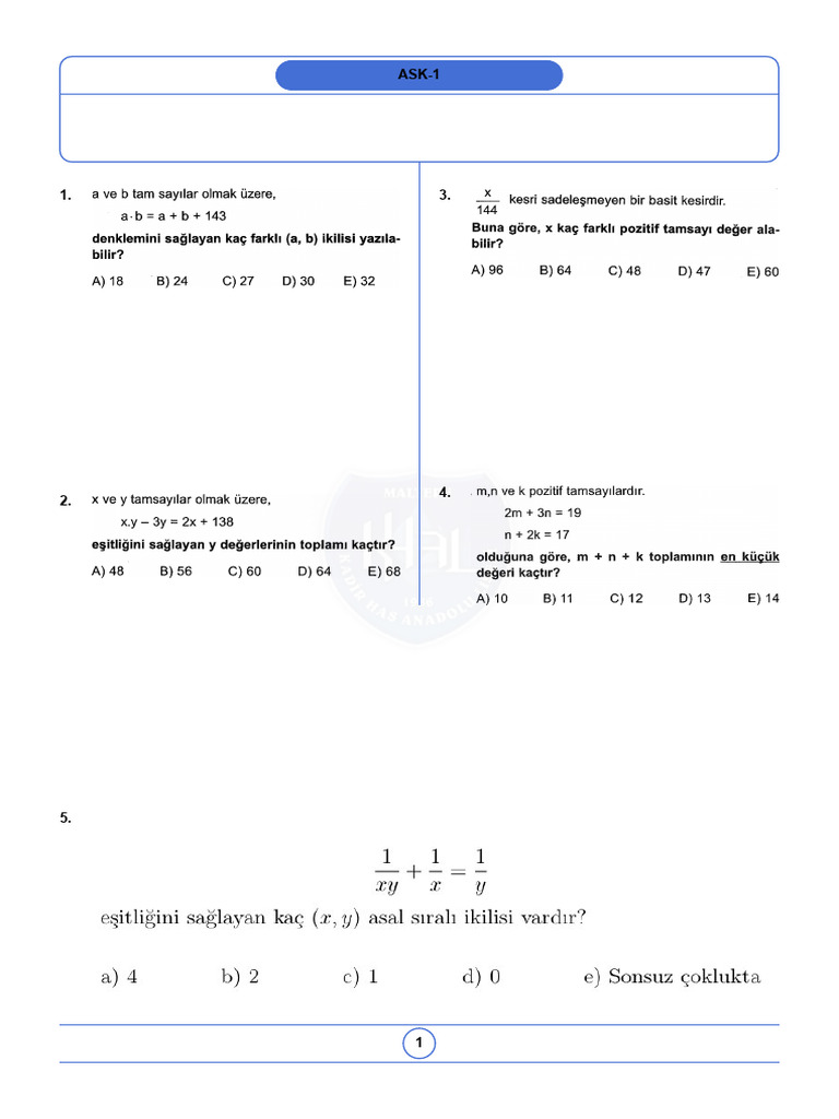 KHAL - 1 - ASK | PDF