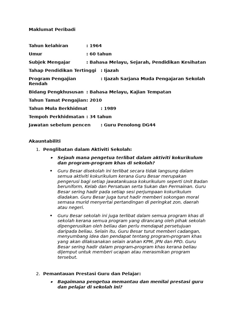 Peranan Guru Besar dalam Pengurusan Sekolah | PDF
