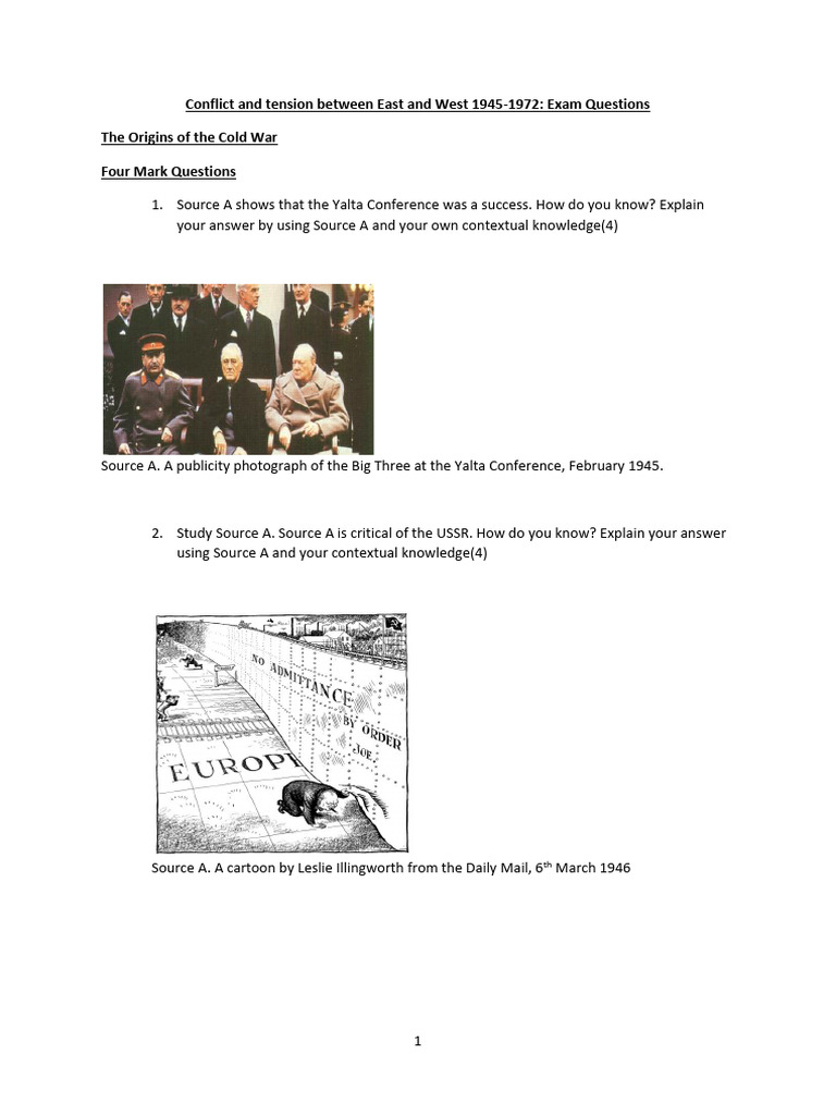 Cold War Exam Questions and Sources | PDF | Cold War | International ...