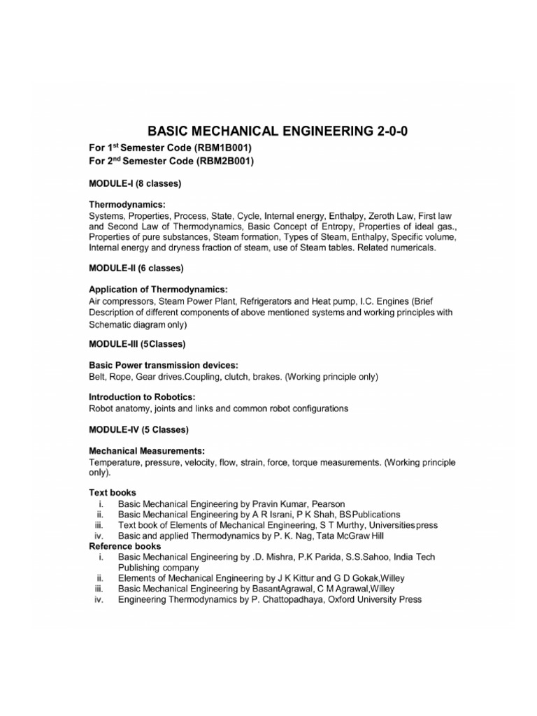 Basic Mechanical Engineering | PDF