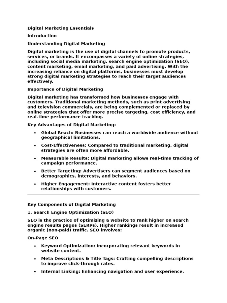 Digital Marketing Essentials | PDF | Digital Marketing | Search Engine ...