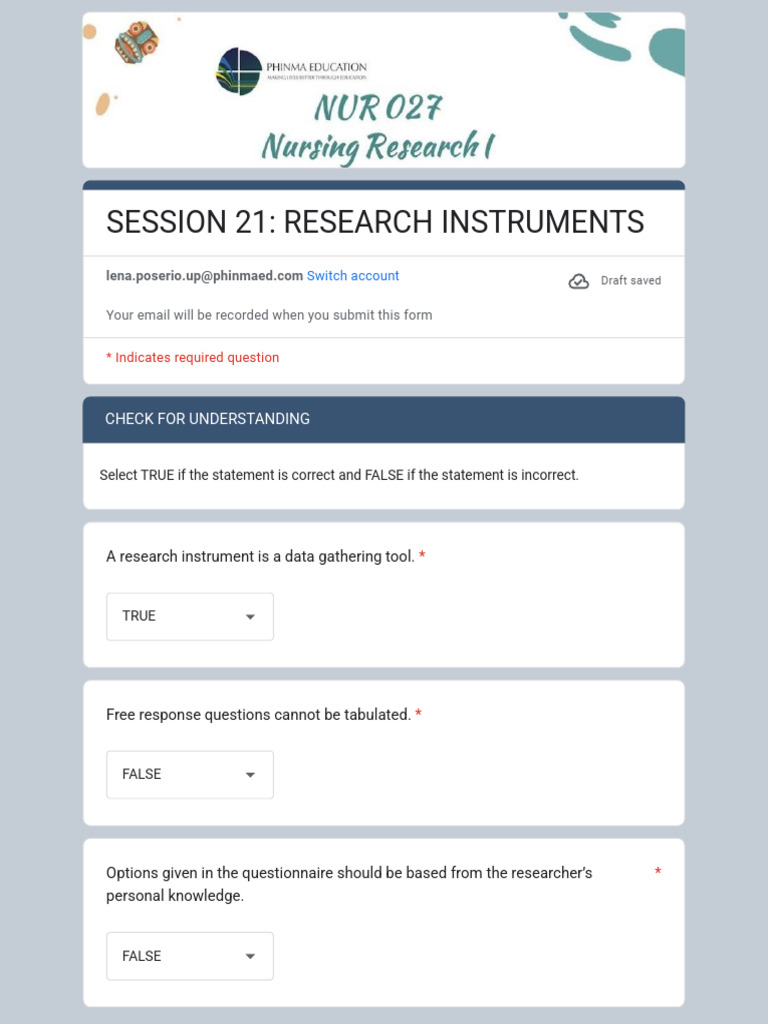 Session 21 - Research Instruments | PDF