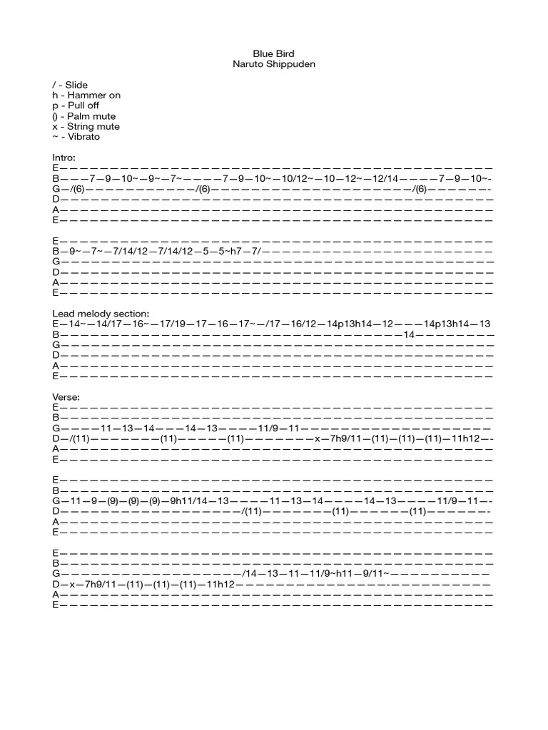 Blue Bird Tab | PDF