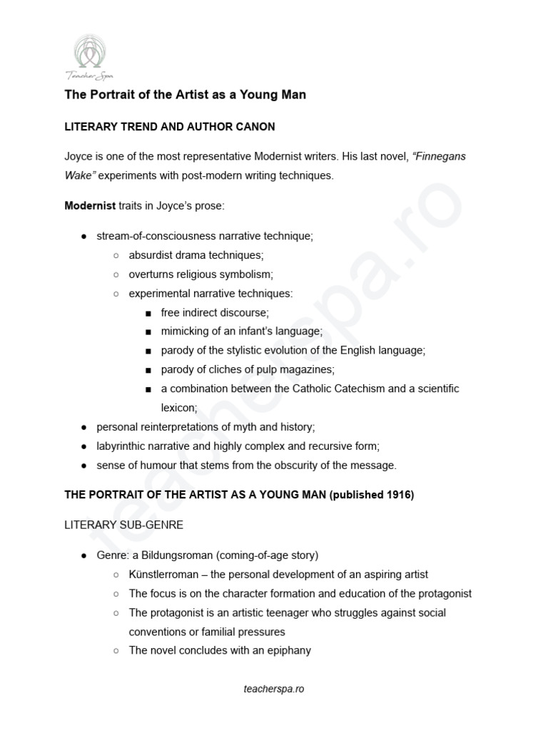17.2 The Portrait of The Artist As A Young Man | PDF | A Portrait Of ...