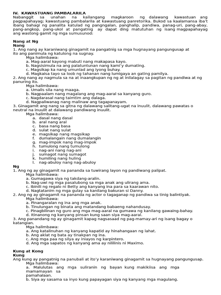 IV Kawastuang Pampabarila | PDF