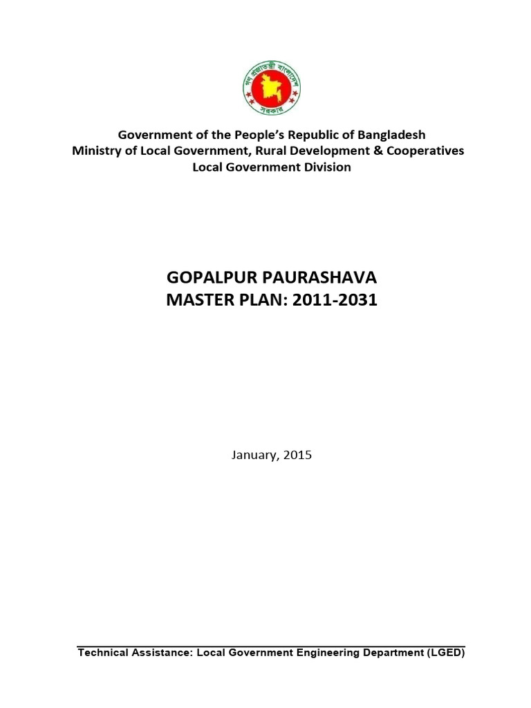 Gopalpur Paurashava Master Plan (English) 2011-2031 | PDF