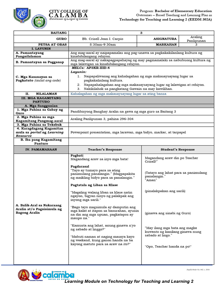 Detailed Lesson Plan - Technology | PDF