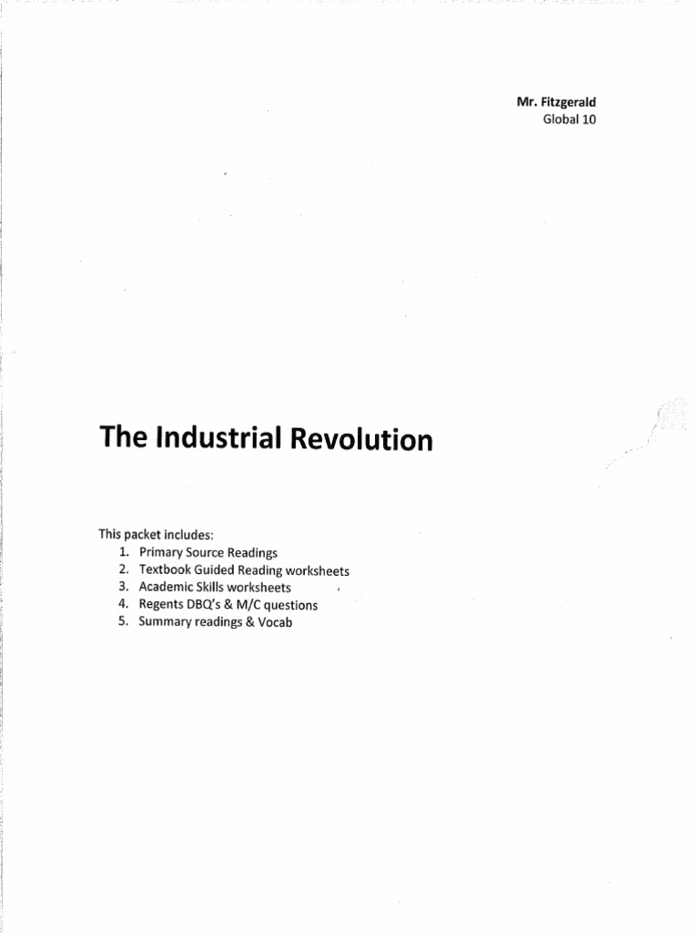 The Industrial Revolution handout | PDF | Socialism | Capitalism