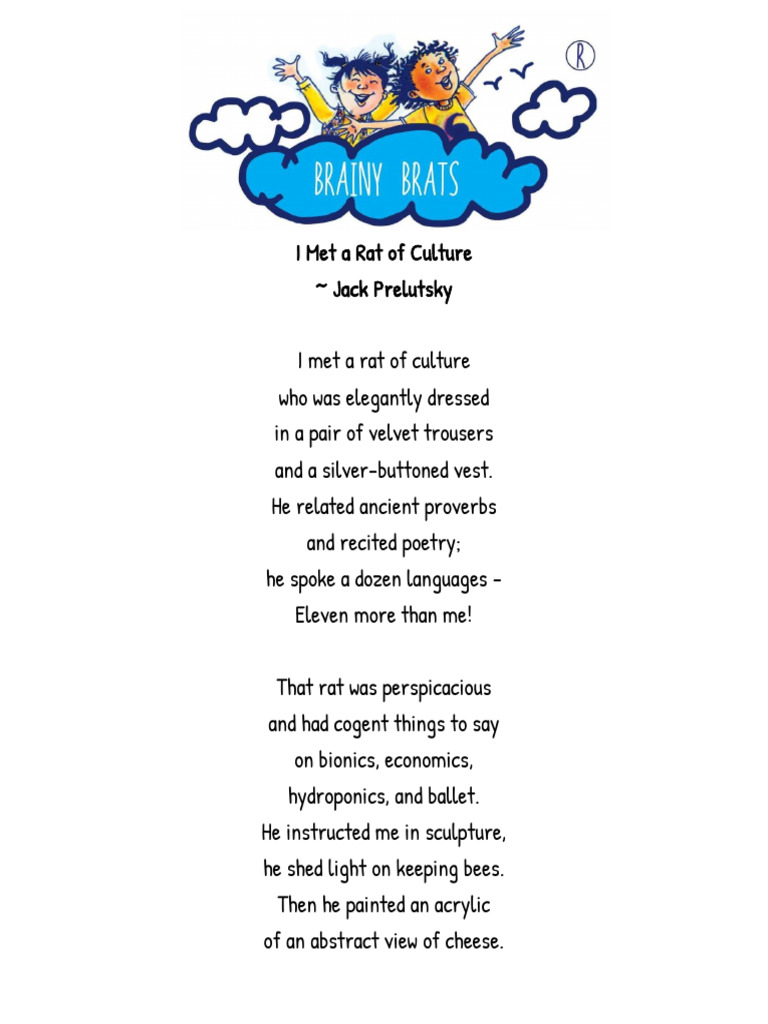 Children's Poem: I Met a Rat of Culture | PDF