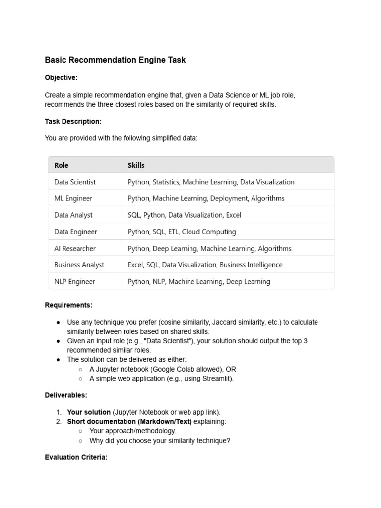 DS - ML Interview Task | PDF