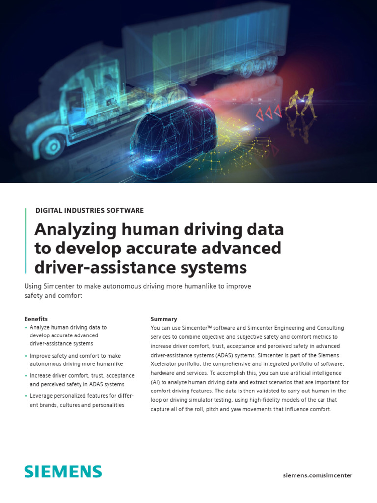 Siemens SW Analyzing Human Driving Data To Develop Accurate Advanced ...