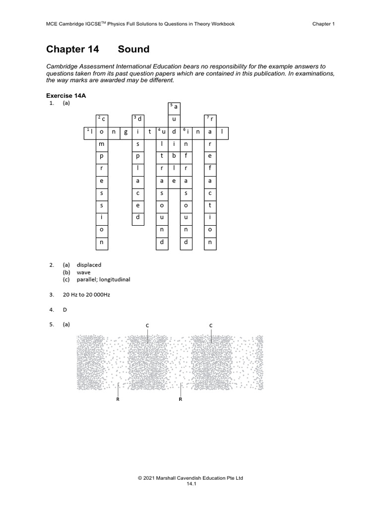 MCE IGCSE Physics TWB C14 Full Solutions | PDF | Sound | Frequency