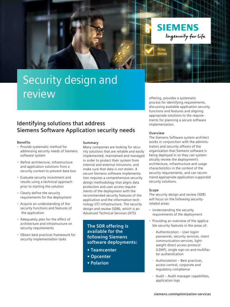 Siemens SW Security Design and Review Factsheet - English | PDF | Computer Science | Information ...