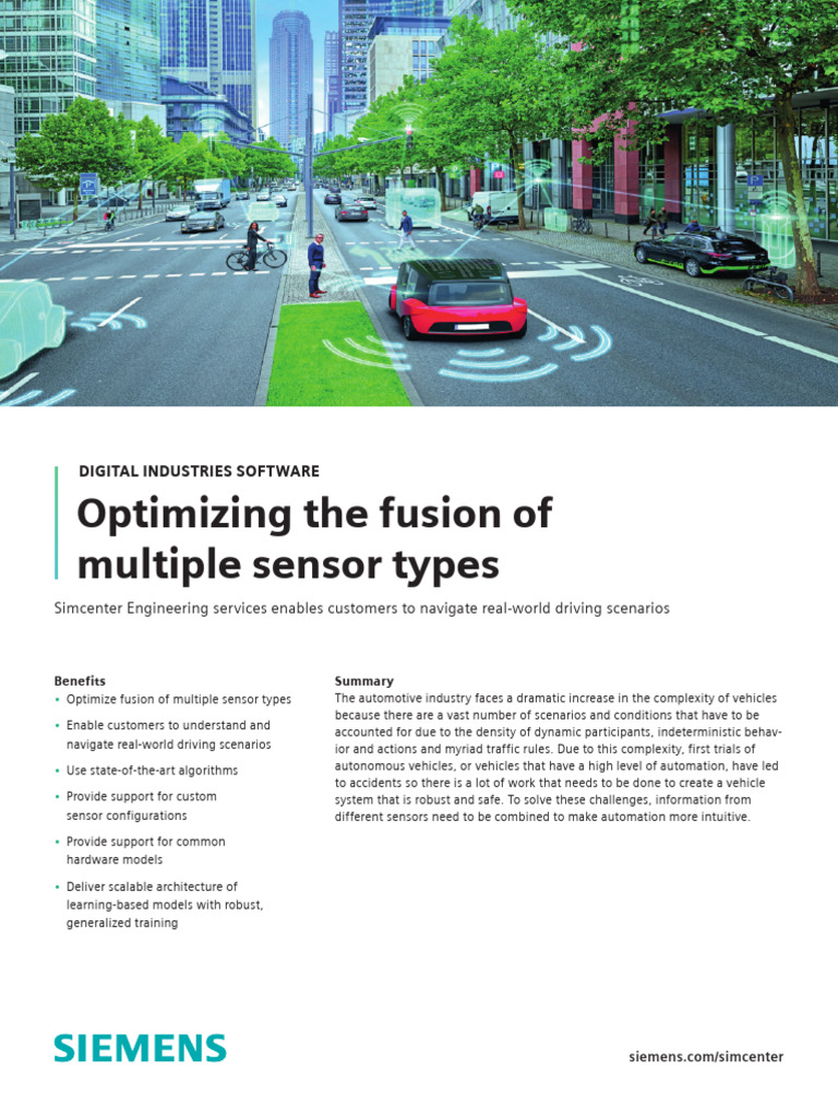 Siemens SW Optimizing the fusion of multiple sensor types Fact Sheet | PDF | Learning ...
