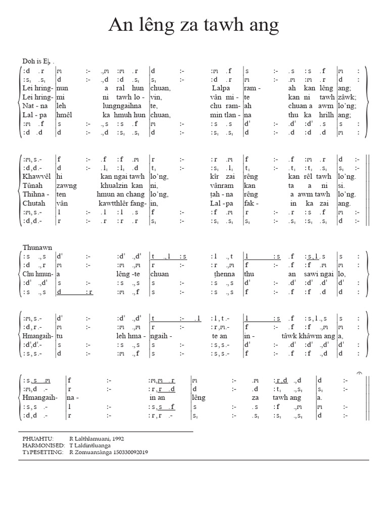 An Leng Za Tawh Ang | PDF