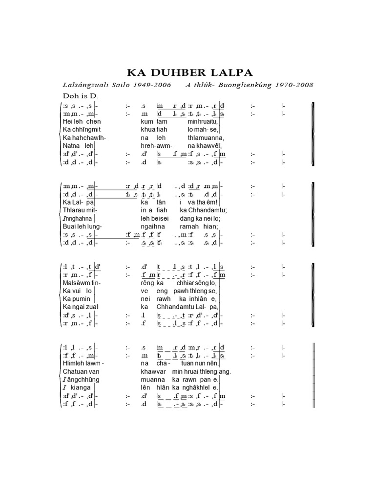 Ka Duhber Lalpa | PDF