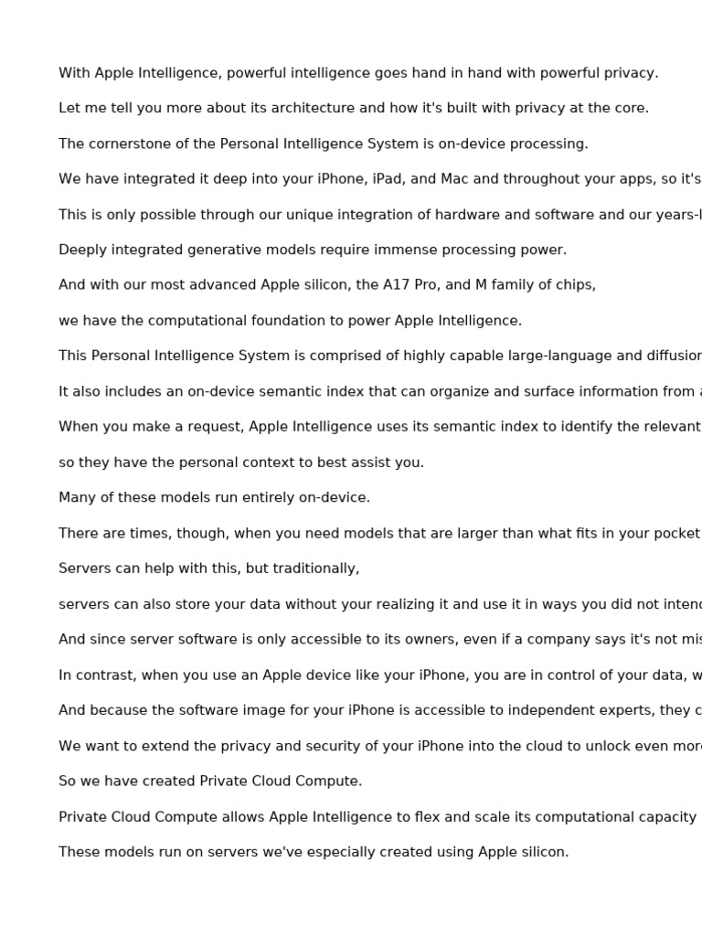 Apple Intelligence Privacy | PDF