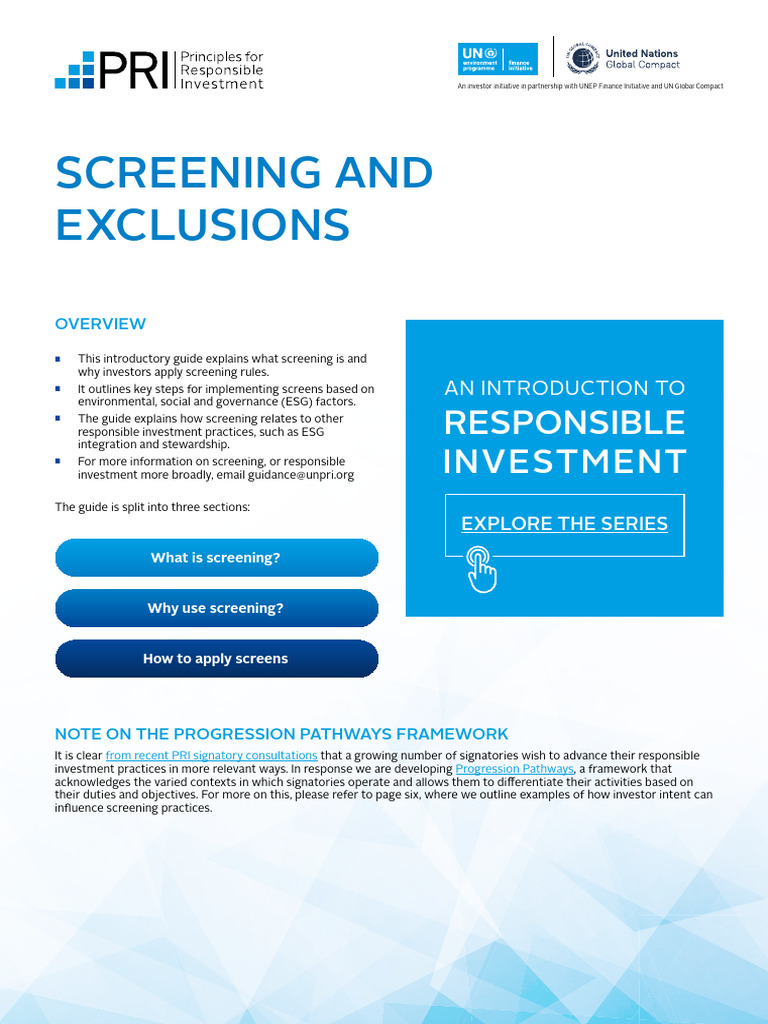 pri_ri_introduction_screening_2024_95823 | PDF | Sustainability | Investing
