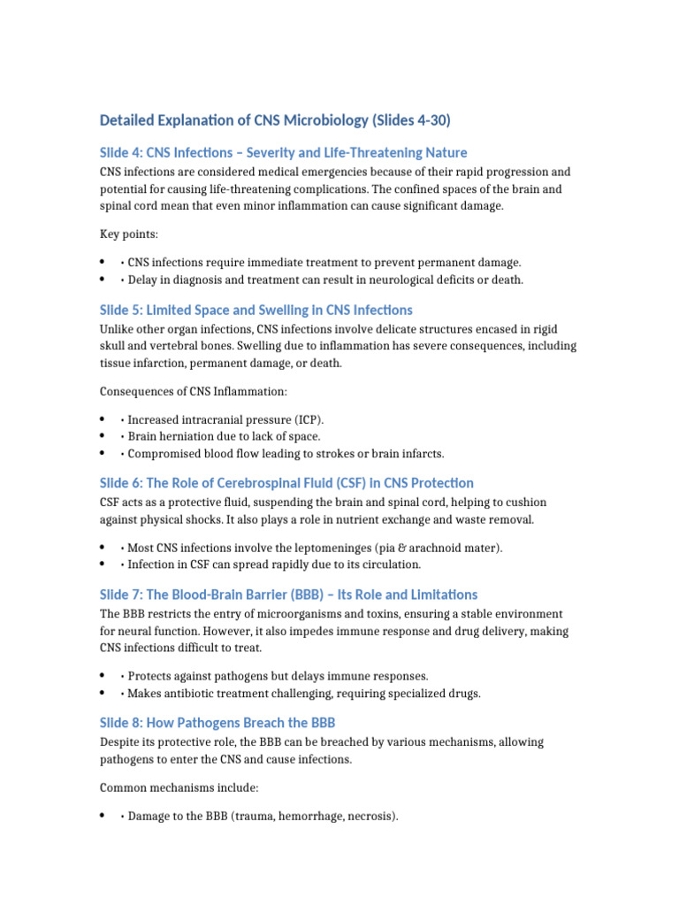 Overview of CNS Infections and Risks | PDF | Cerebrospinal Fluid ...