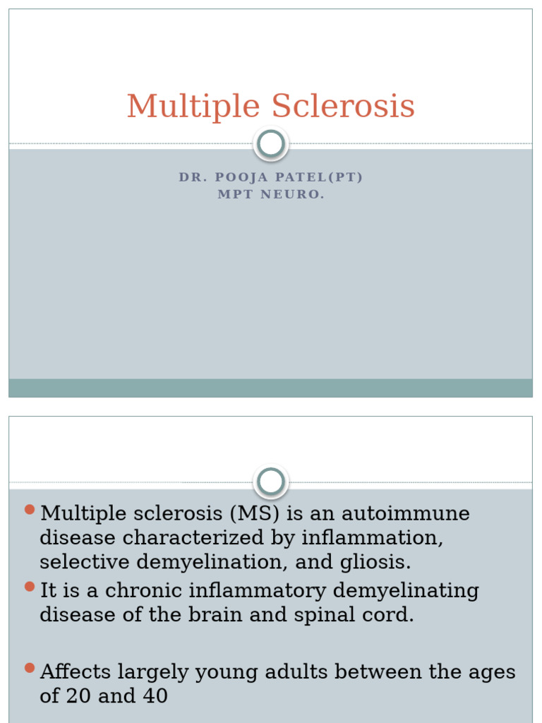 Multiple Sclerosis final year | PDF | Multiple Sclerosis | Myelin