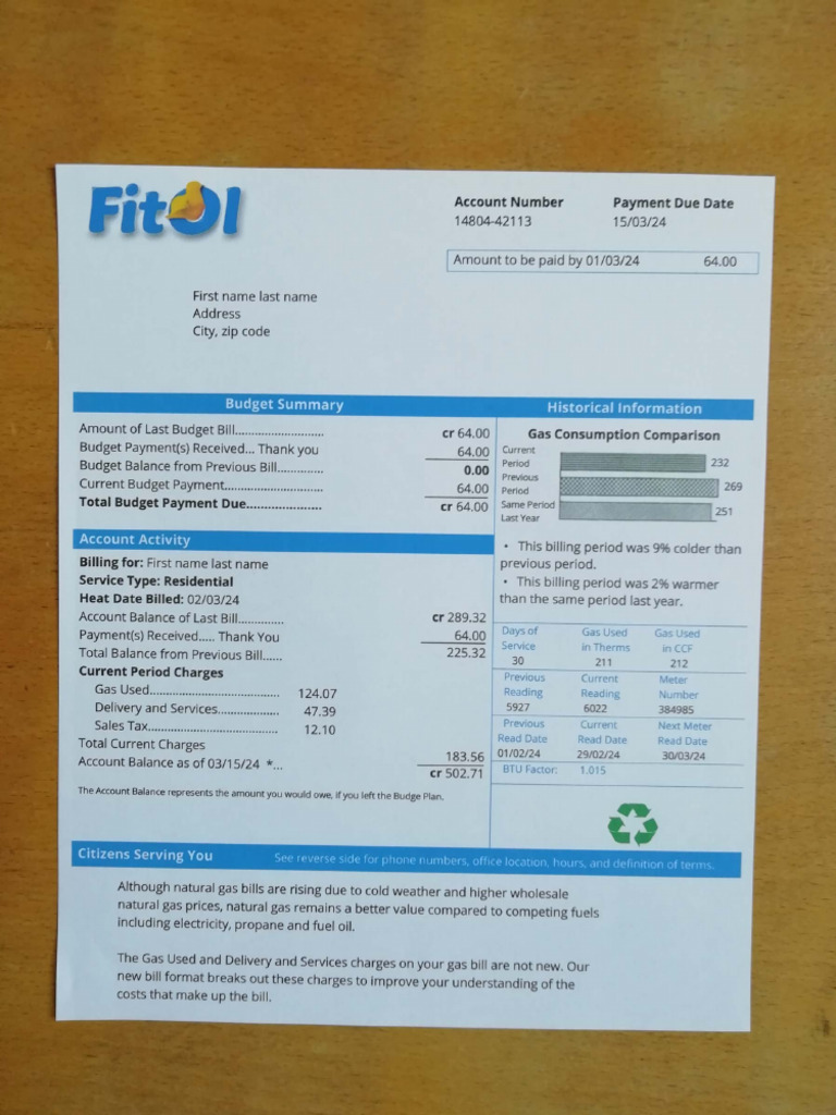 Sweden Fitol Utility Bill 3 | PDF