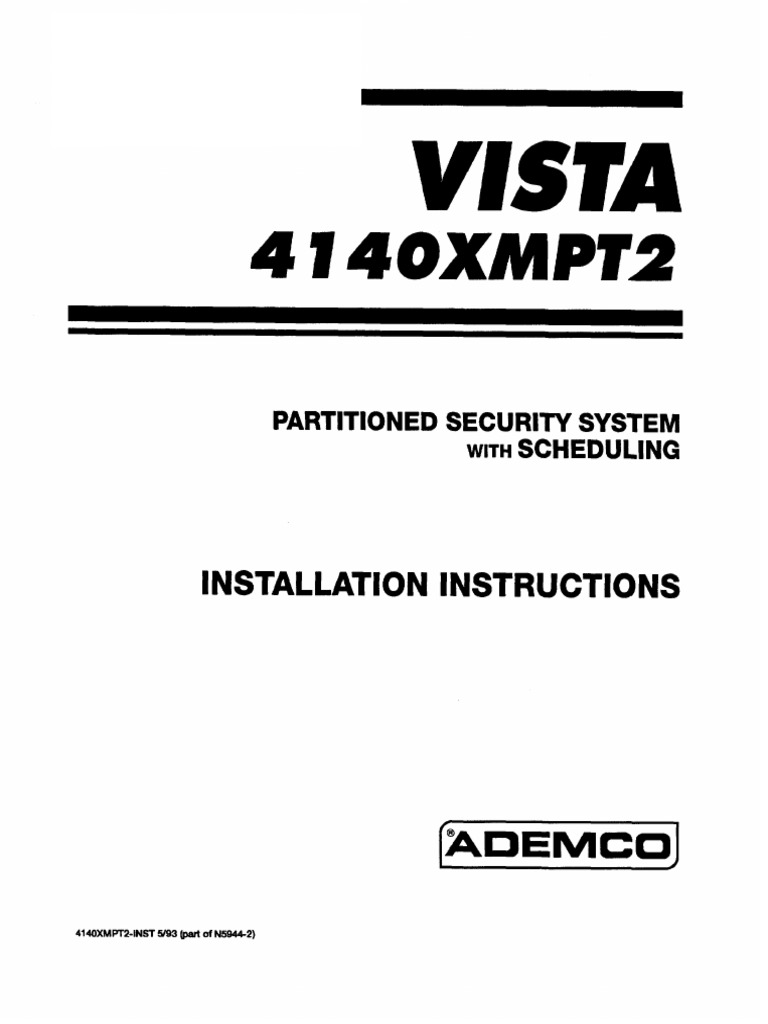 VISTA 4140XMPT-2_eng | PDF | Computer Terminal | Menu (Computing)