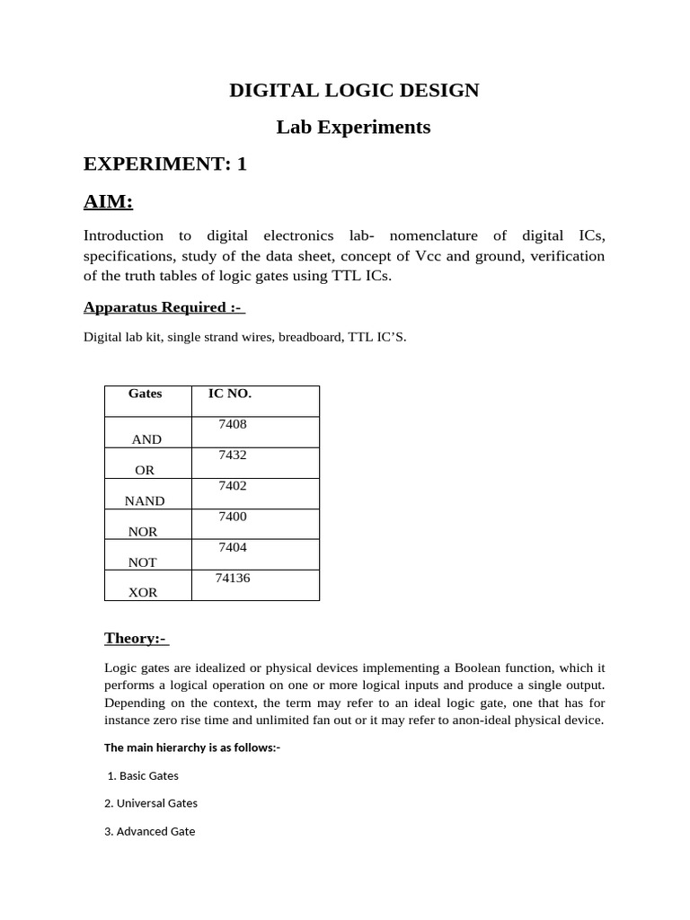 Digital Logic Design (G1 & G2) | PDF | Logic Gate | Computer Engineering