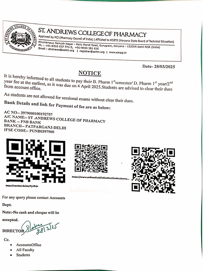 Fee Notice 1 | PDF