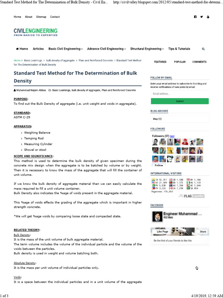 Bulk Density Testing of Aggregates | PDF | Density | Volume