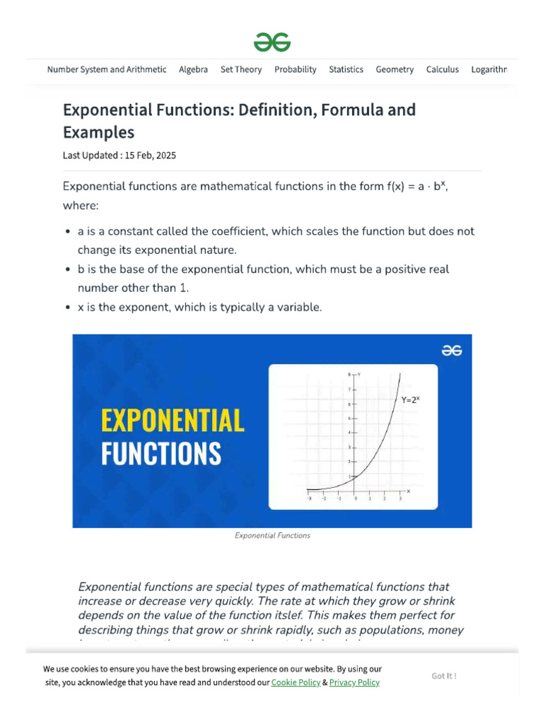 Exponential Functions | PDF