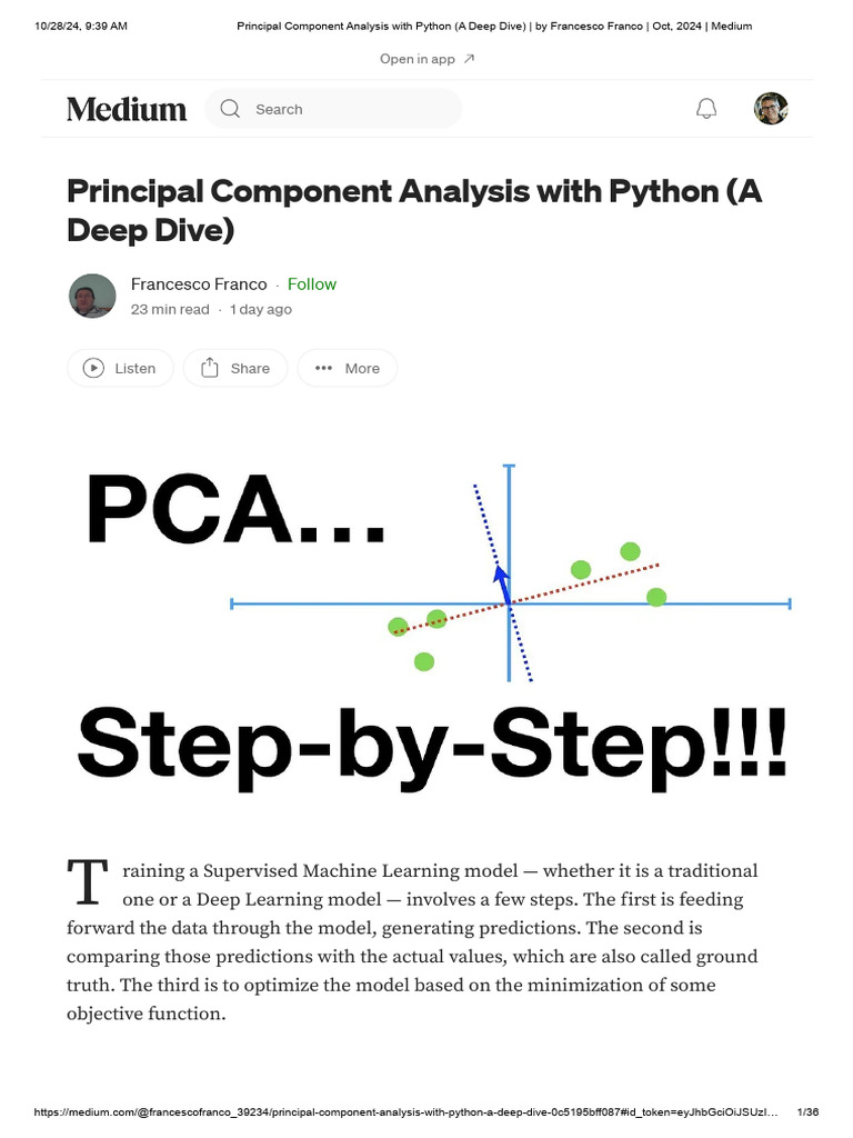 Principal Component Analysis With Python (A Deep Dive) - by Francesco Franco - Oct, 2024 ...