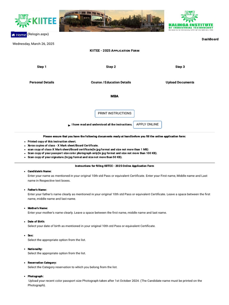 KIITEE Registration | PDF | Academic Degree | Master's Degree