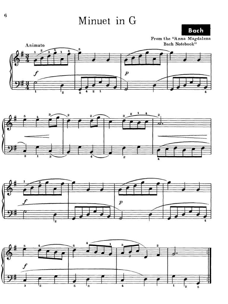 Bach G Minuet | PDF