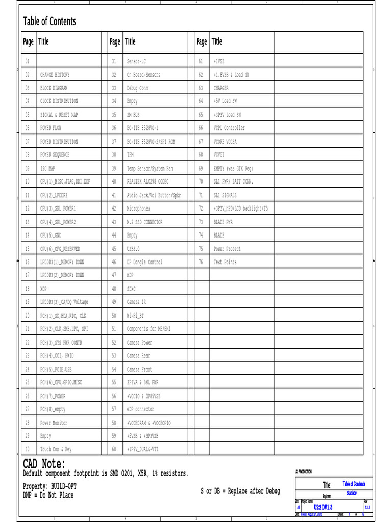 Surface Pro4, APEXU22 - REV - DV1P3P3 - PRODUCTION U22 DV1 Schematic ...