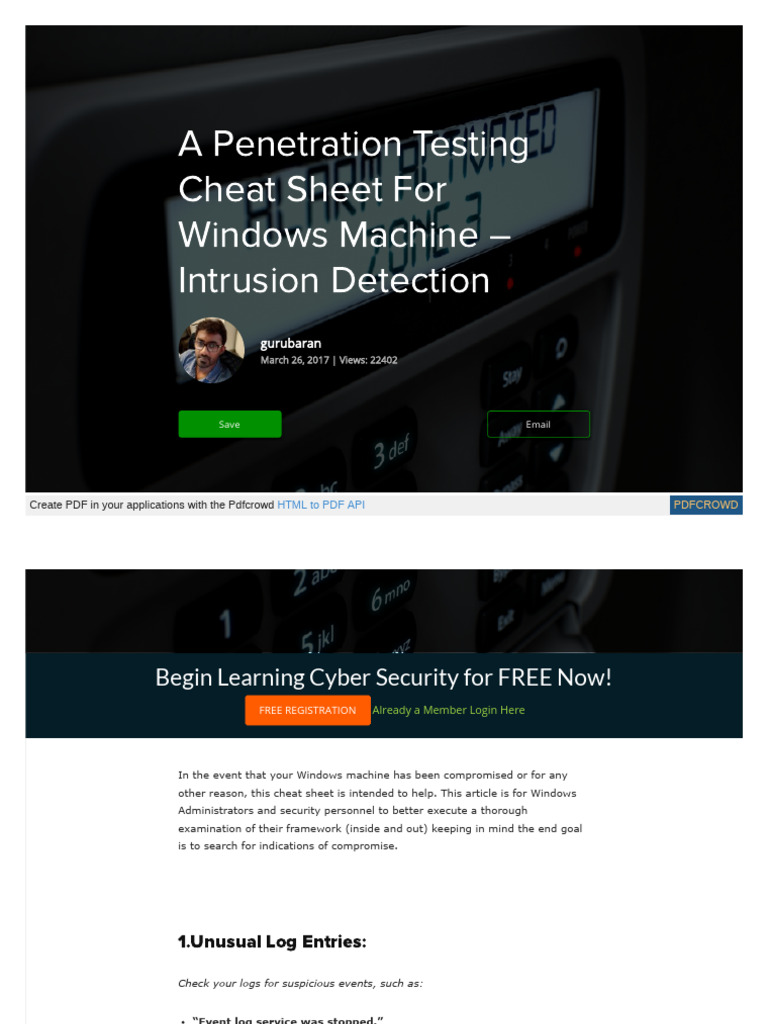 A Penetration Testing Cheat Sheet For Windows Machine – Intrusion ...