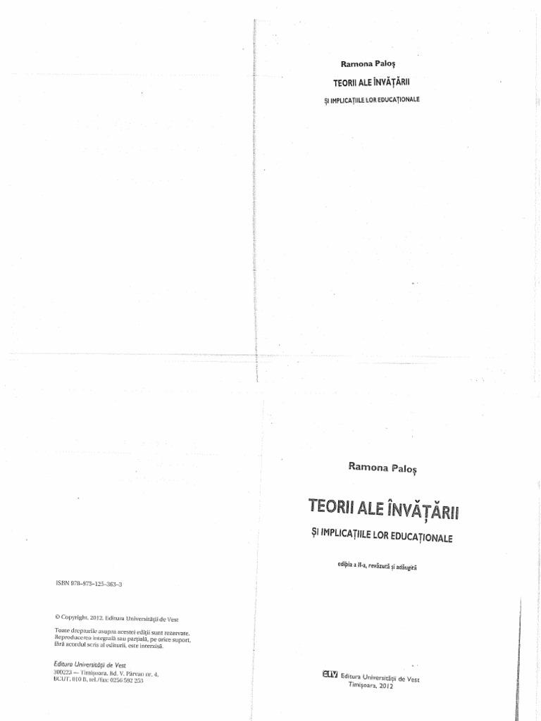 Teorii Ale Invatarii Si Implicatiile Lor Educationale | PDF